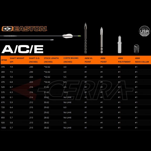 TUBO EASTON A/C/E (6 tubos), Unidad